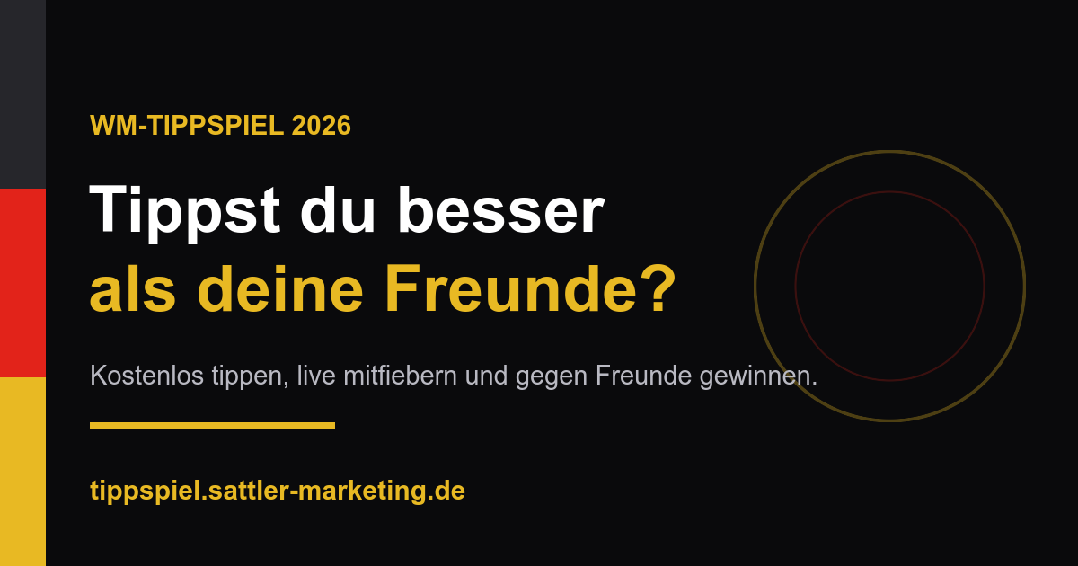 WM-Tippspiel 2026 ⚽ kostenlos tippen & Live-Tabelle | Sattler WebSolutions